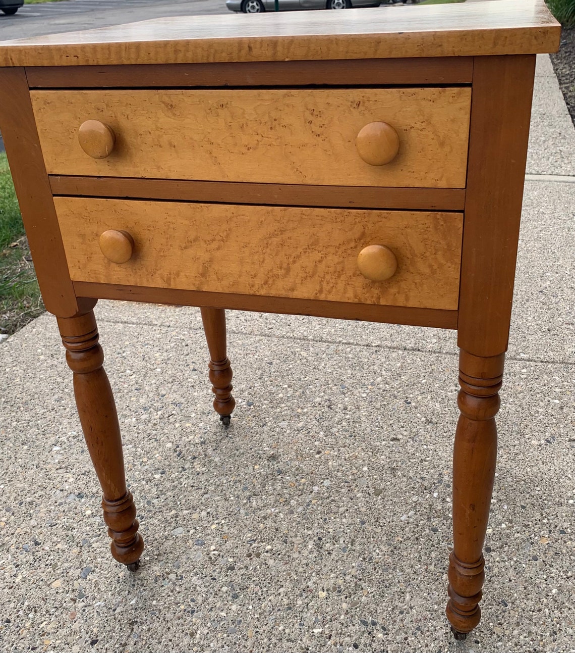 Antique 2 Drawer Tiger Maple and Cherry Two Drawer Stand - Etsy Antique 2 Drawer Tiger Maple and Cherry Two Drawer Stand - Etsy