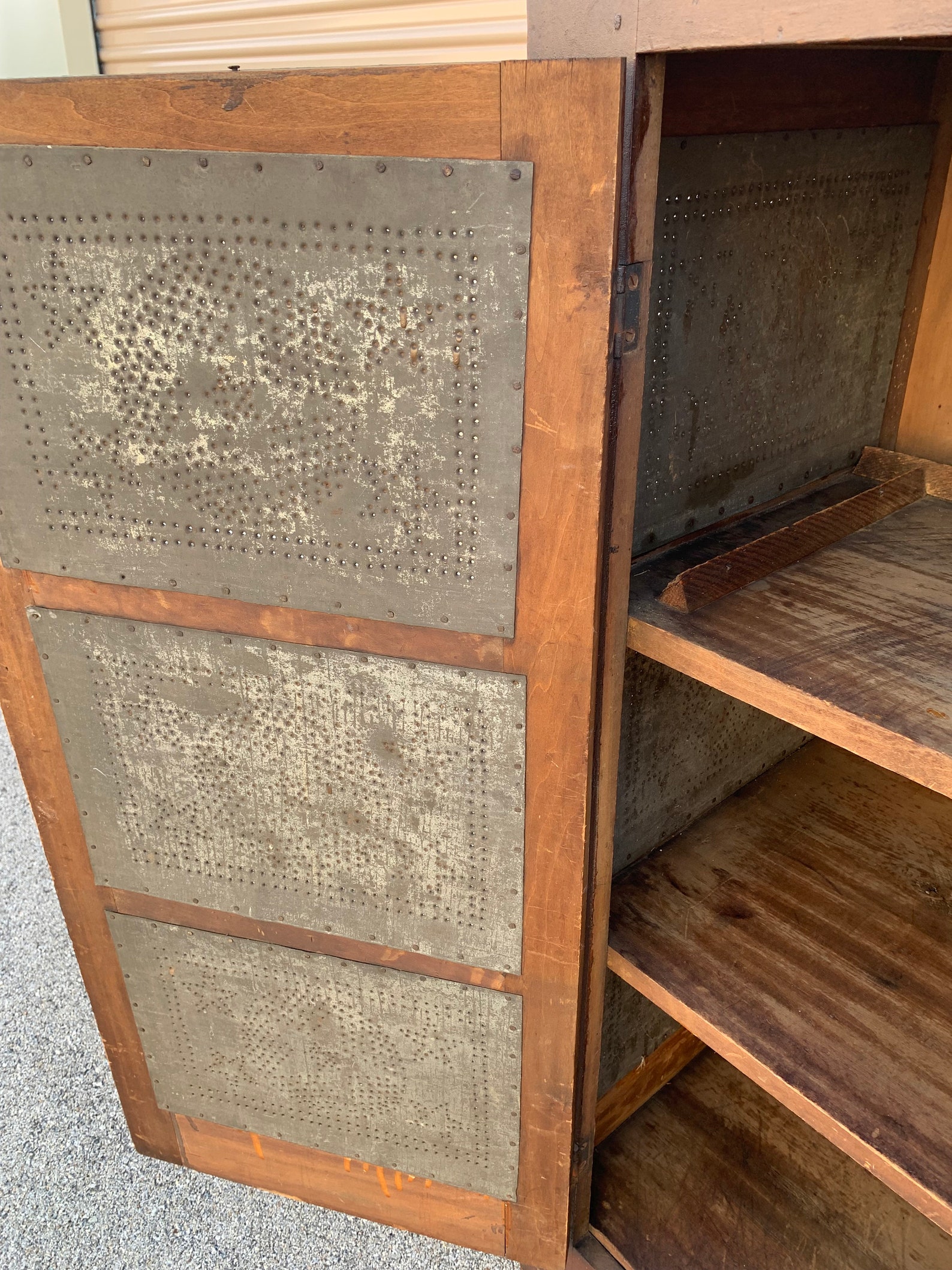 Primitive Original North Carolina Piesafe C1870 Dark Stain 12 Punched ...