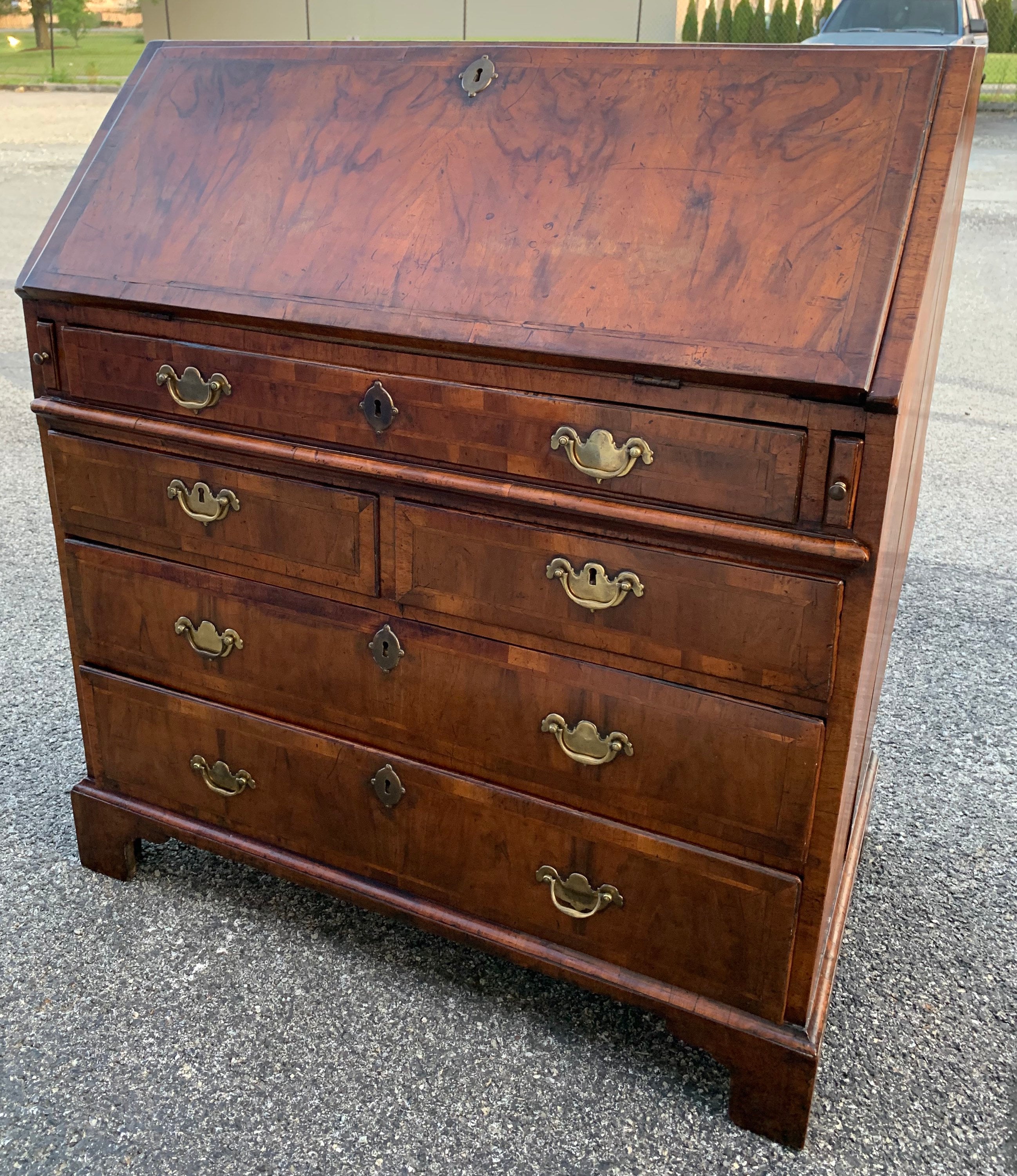Antique English Walnut Slant Front Secretary Desk 19th C 41h31h10d21d36w Shipping is Not Free Etsy UK