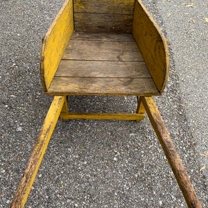 Antique Primitive New York Yellow Painted Diminutive Wooden Wheel ...