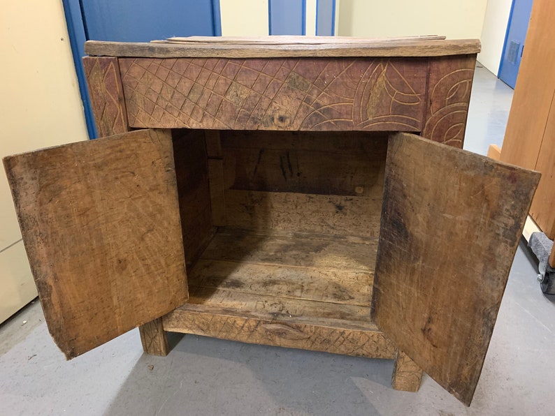 Primitive Hand Carved Chest Storage Cabinet 19d24h23 Shipping - Etsy