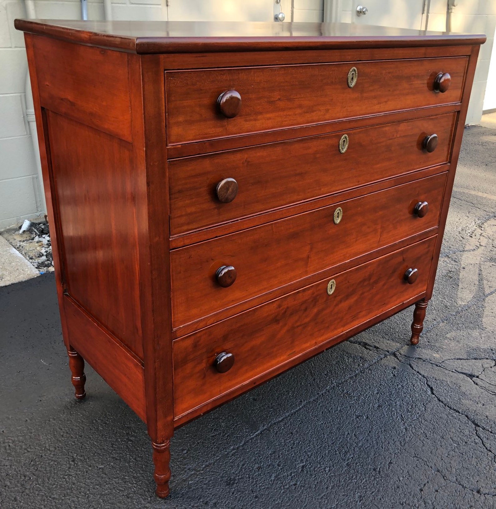 Beautiful Antique American Southern Cherry Sheraton Chest 20.5D39.5H42W ...