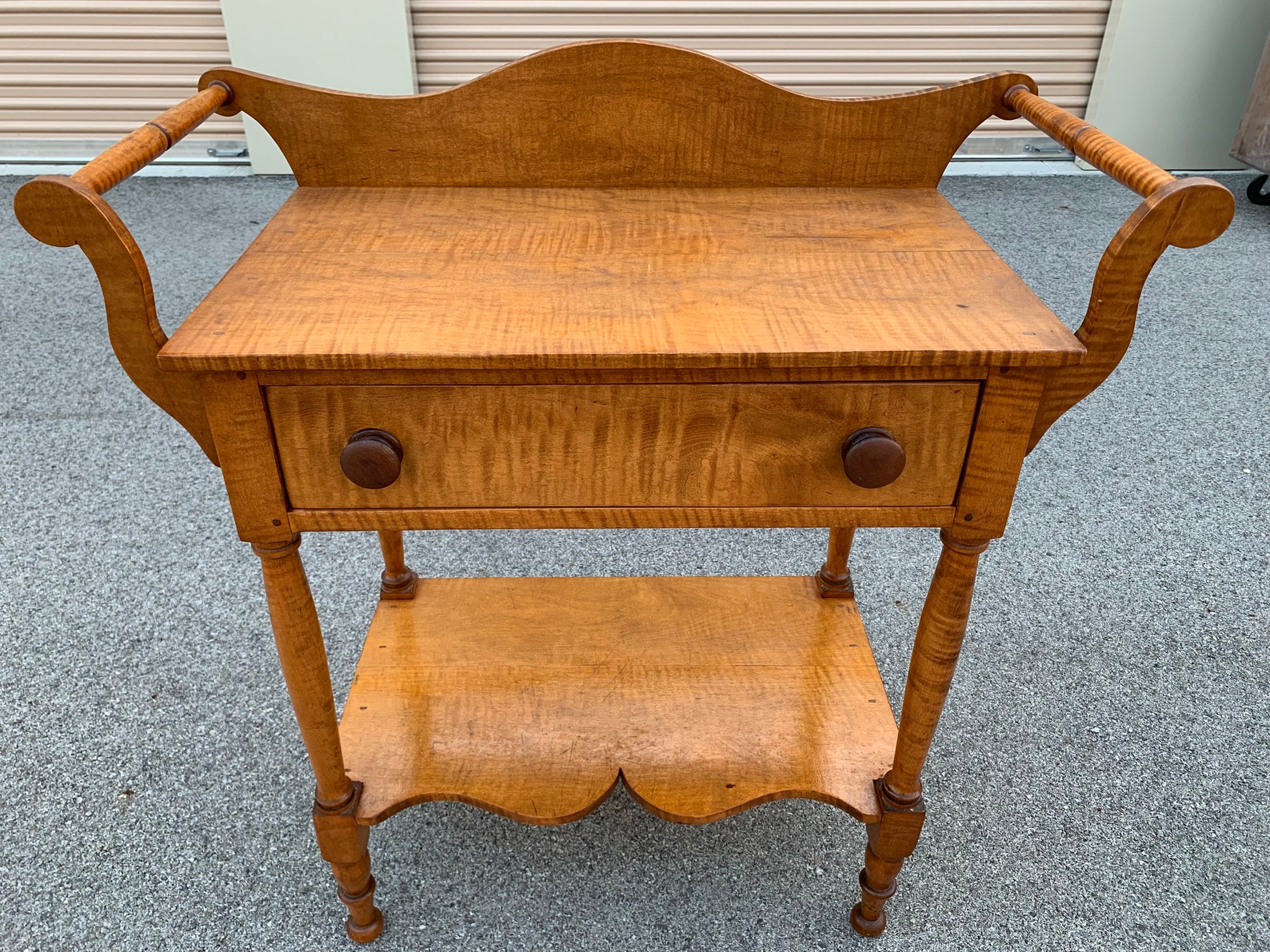 Antique Tiger Maple New England Washstand Dovetailed Drawer - Etsy