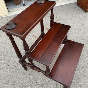 Antique 1860 Virginia Walnut Bed Steps 19.5W20.5D24.5H Shipping is Not ...