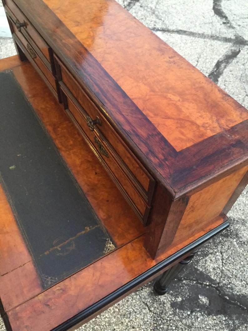 Antique Writing Desk Pull Out Top 5 Drawers 31w28.5h38h18d | Etsy