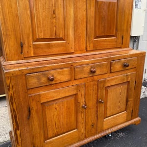 Beautiful Primitive 18th Century Virginia Solid Pine Two Piece Stepback ...