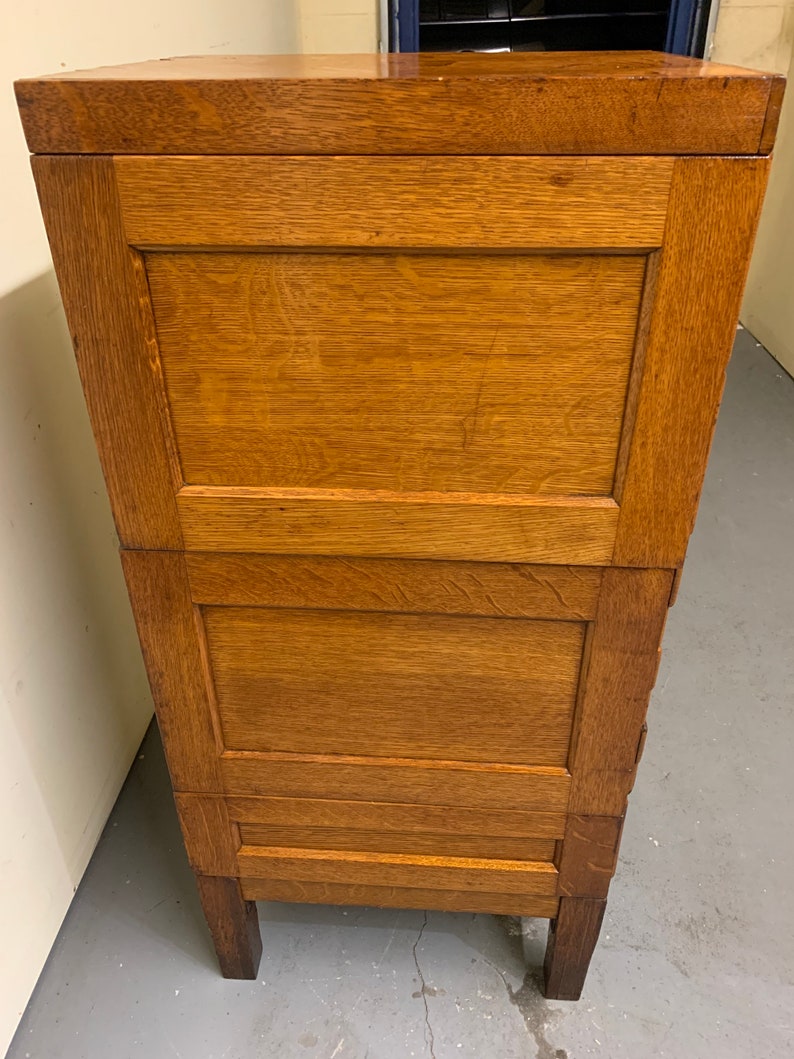 Unique Antique 1907 Shaw Walker Oak Sectional File Cabinet With Pull ...