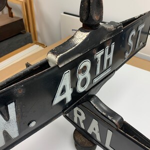 Antique Metal Street Sign All Original Black and White West 48th Street ...