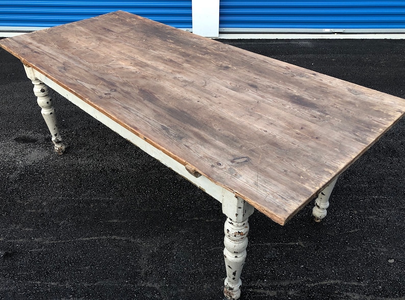 Primitive Original Harvest Rustic Farm Table Turned Legs 80.5w29 ...