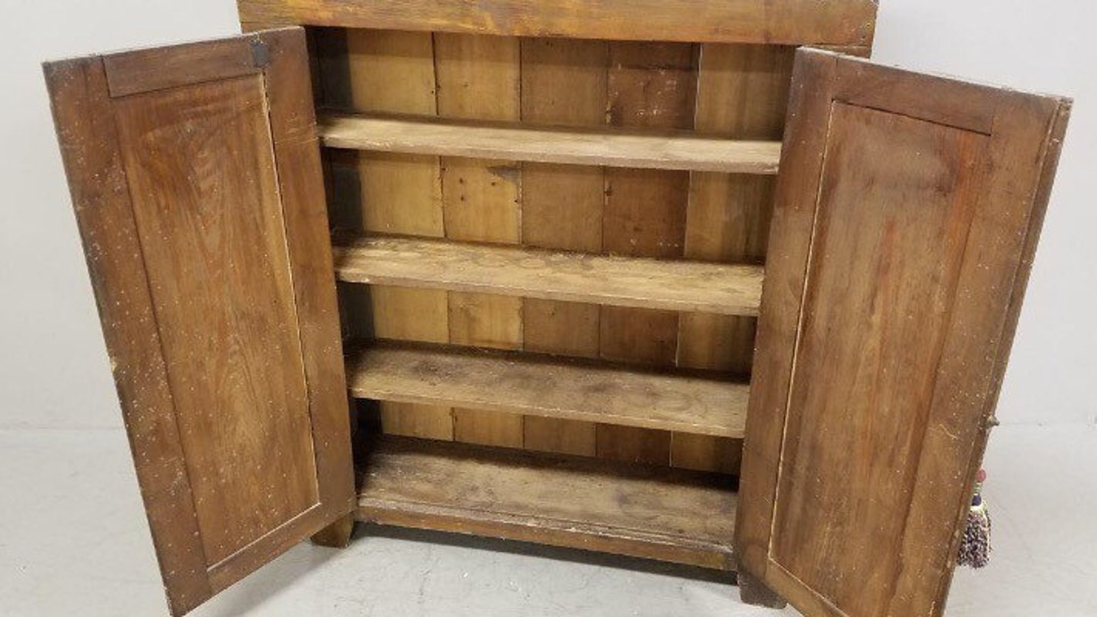 Primitive Crock Cupboard Cabinet 3 Fixed Shelves Solid 48w13d54h67h ...