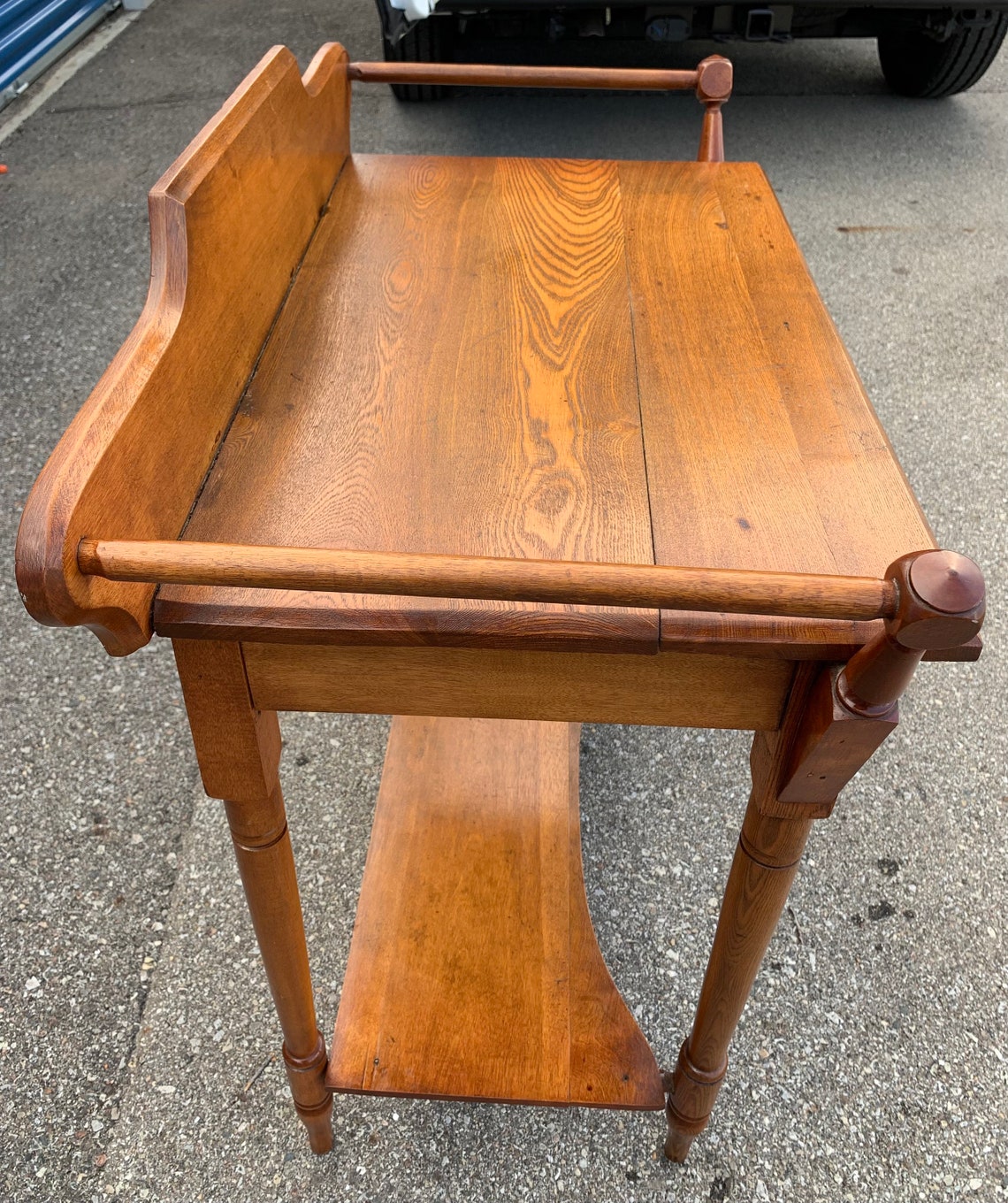 Antique Southern Custom-made Ash and Maple Washstand Bottom Shelf ...