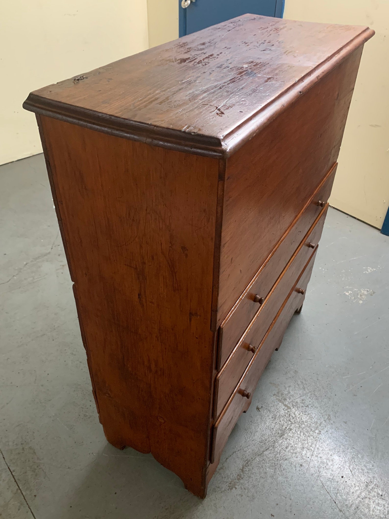Antique New England 3 Drawer Pine Mule Blanket Chest 3 Board - Etsy