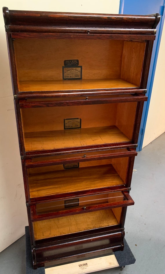 Antique Globe Wernicke Three quarter Size Oak 4 Section Barrister Bookcase 25.5w12d60h Shipping is Not Etsy UK