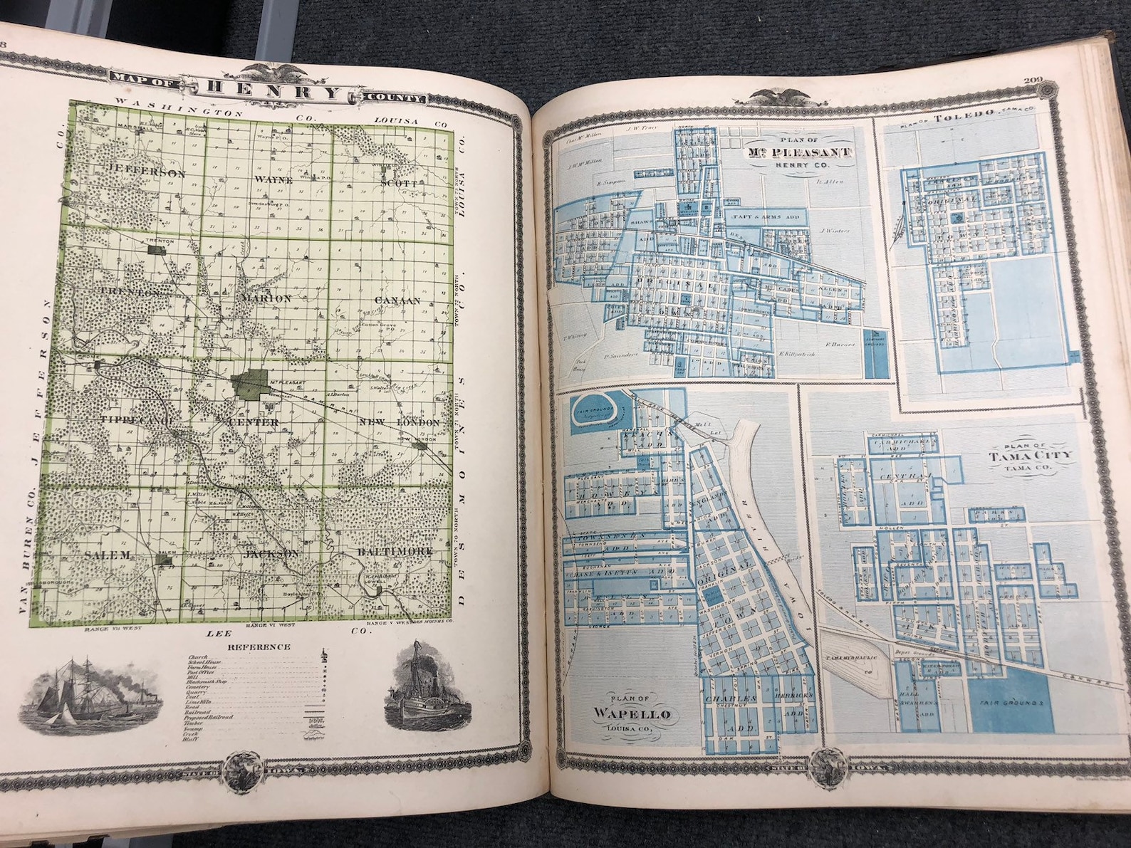 1875 Historical Atlas of Iowa Illustrated With Steel - Etsy
