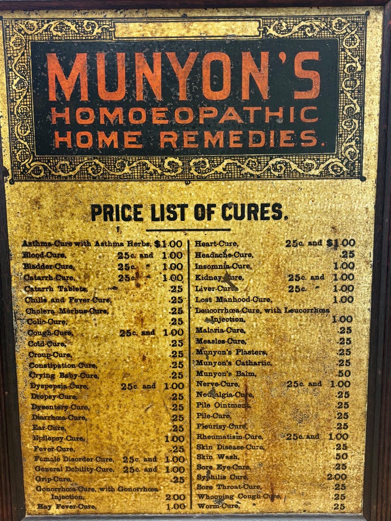 Antique Original 1800s Munyons Homeopathic Home Remedies Apothecary ...