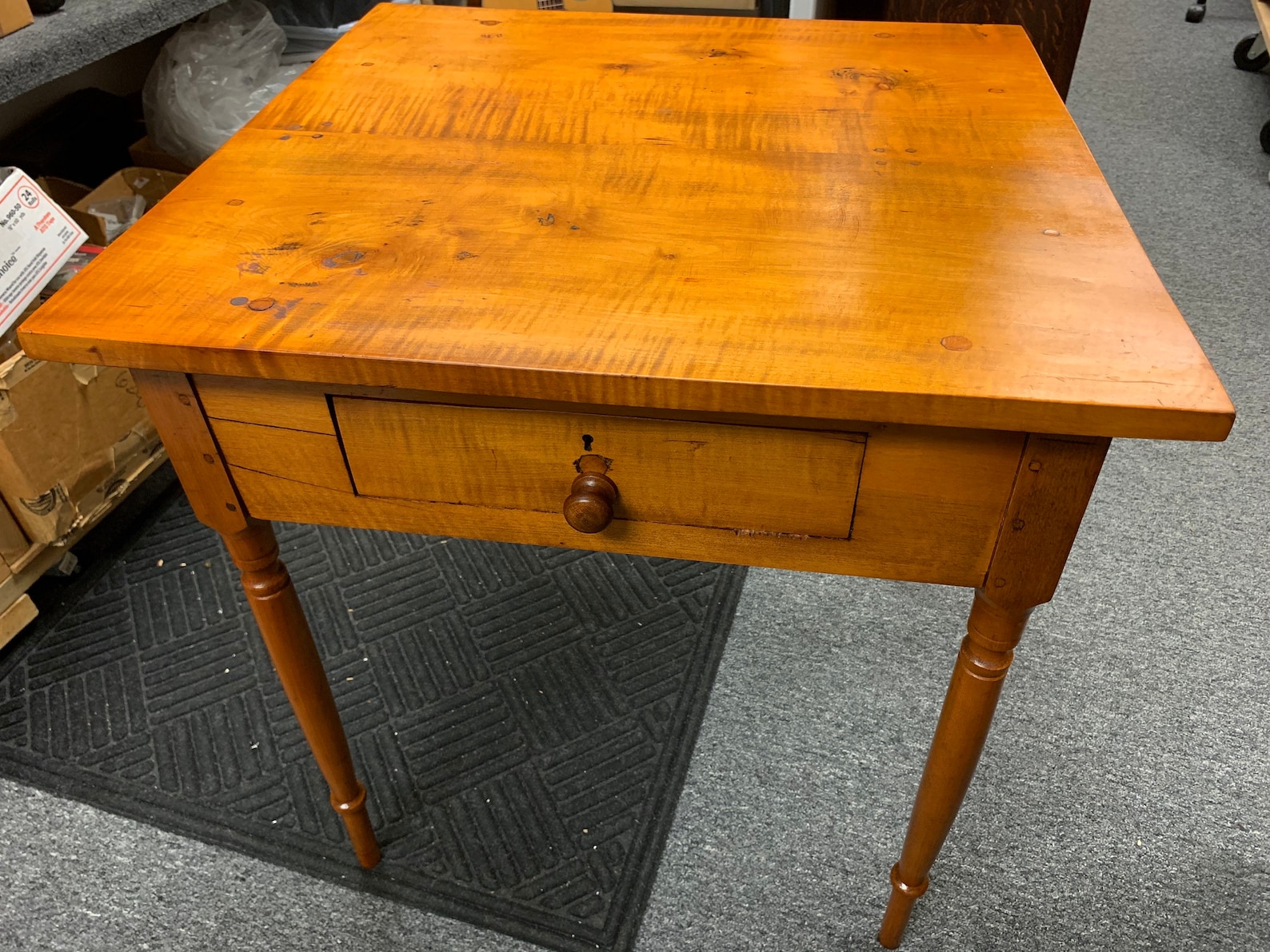 Antique Southern Sheraton Tiger Maple Work Table 26W25D28.5H | Etsy