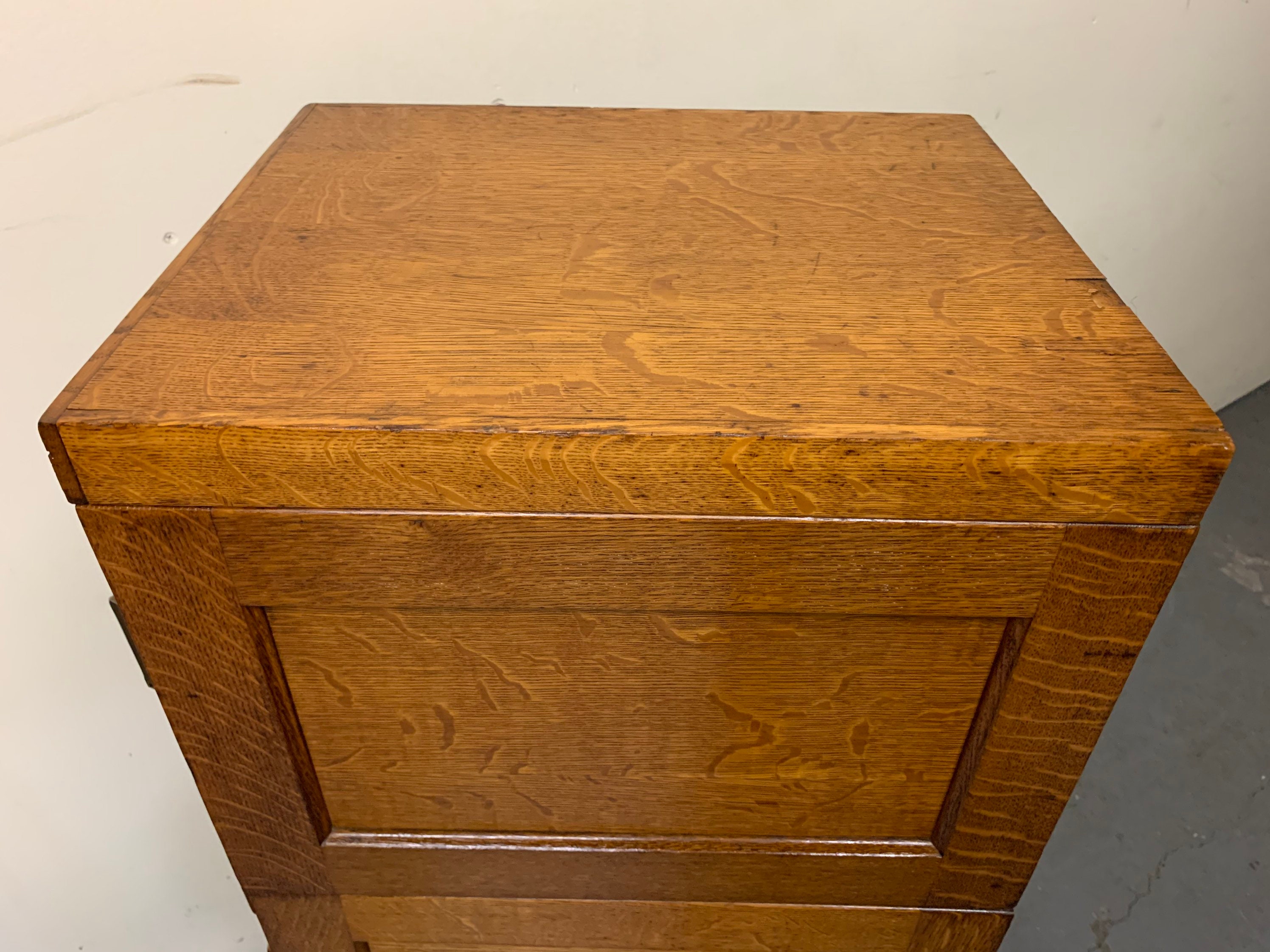 Unique Antique 1907 Shaw Walker Oak Sectional File Cabinet With Pull ...