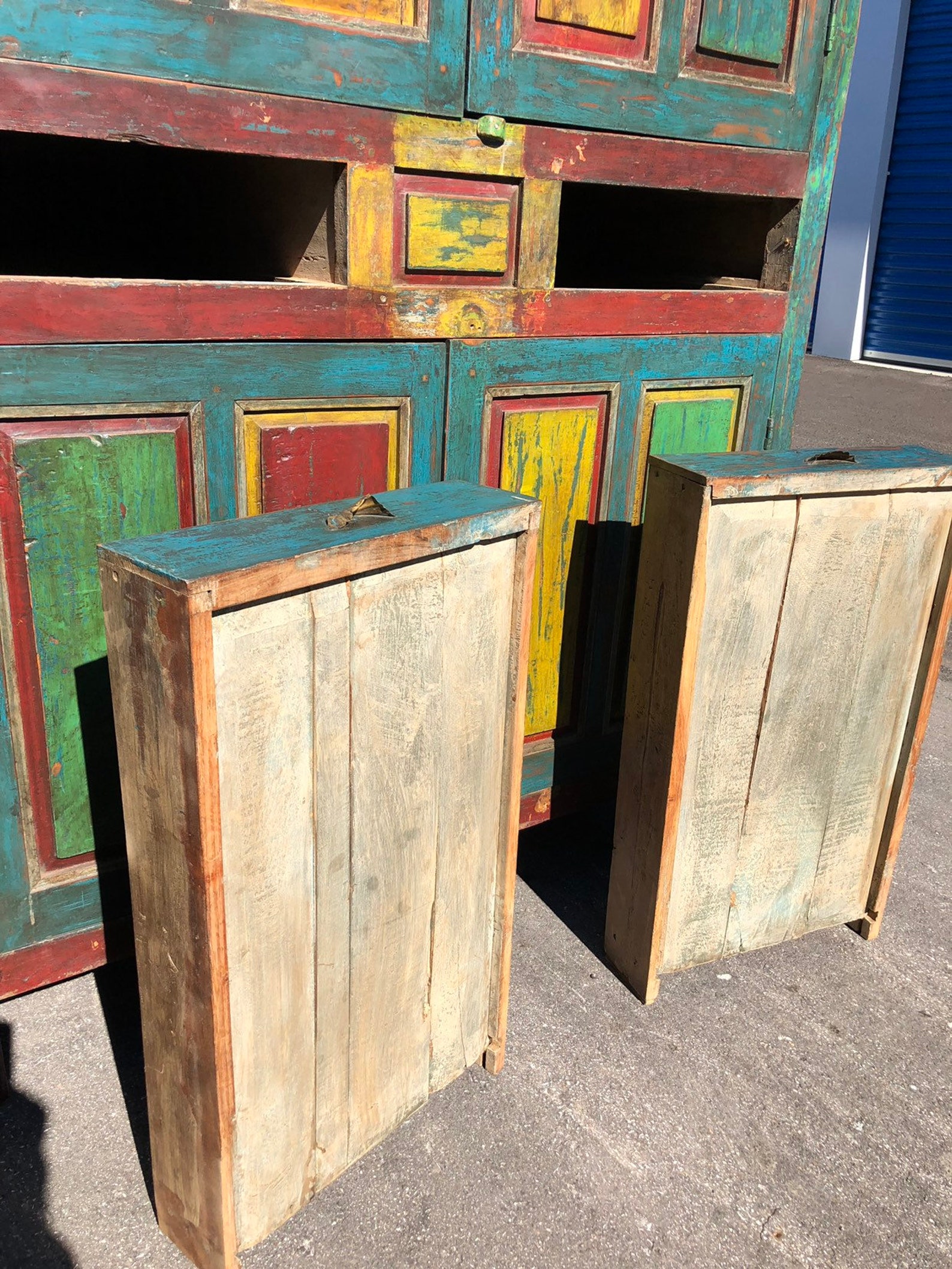 Antique Painted Primitive Cupboard 2 Drawers 4 Doors - Etsy
