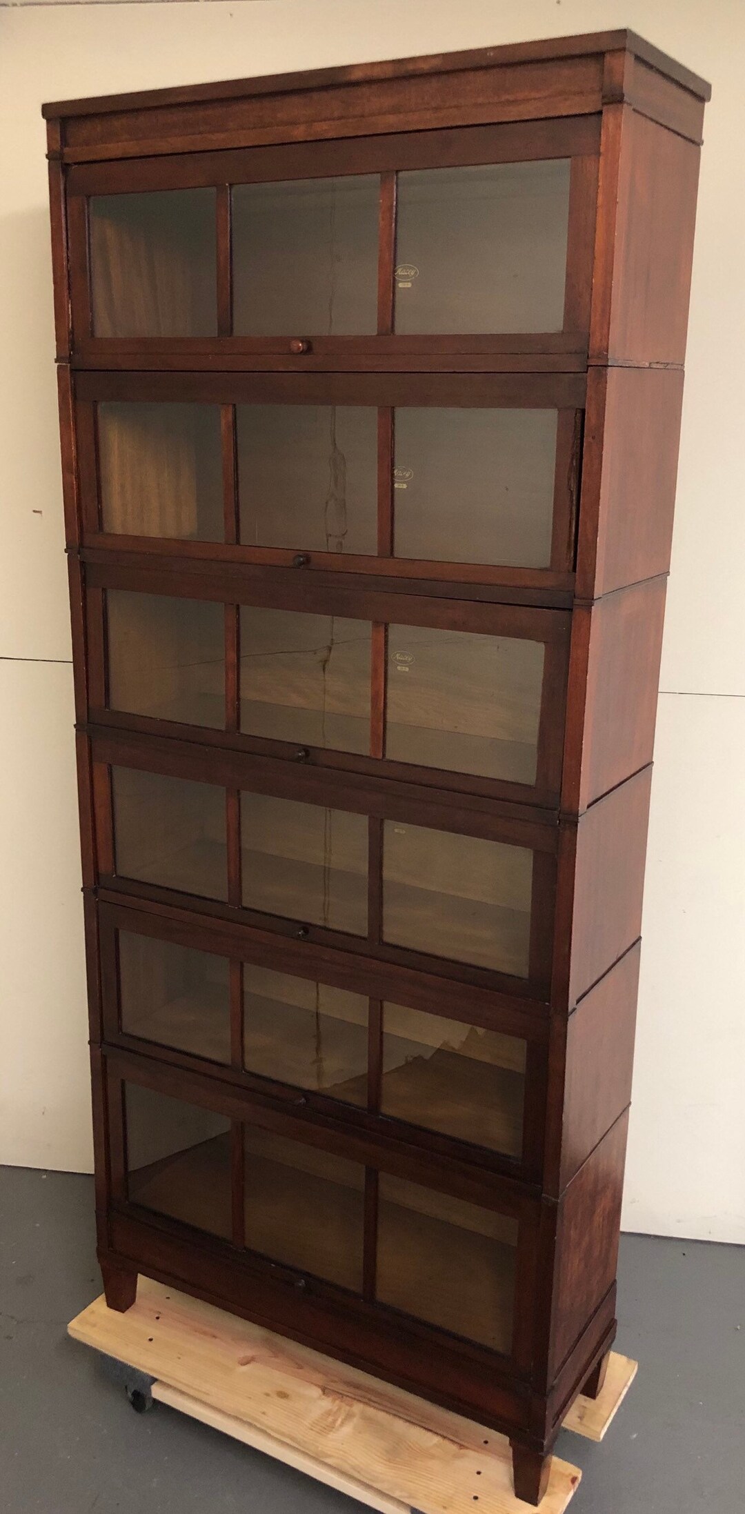 Impressive Antique Arts and Crafts Macey Barrister Bookcase 12d34.5w79 ...