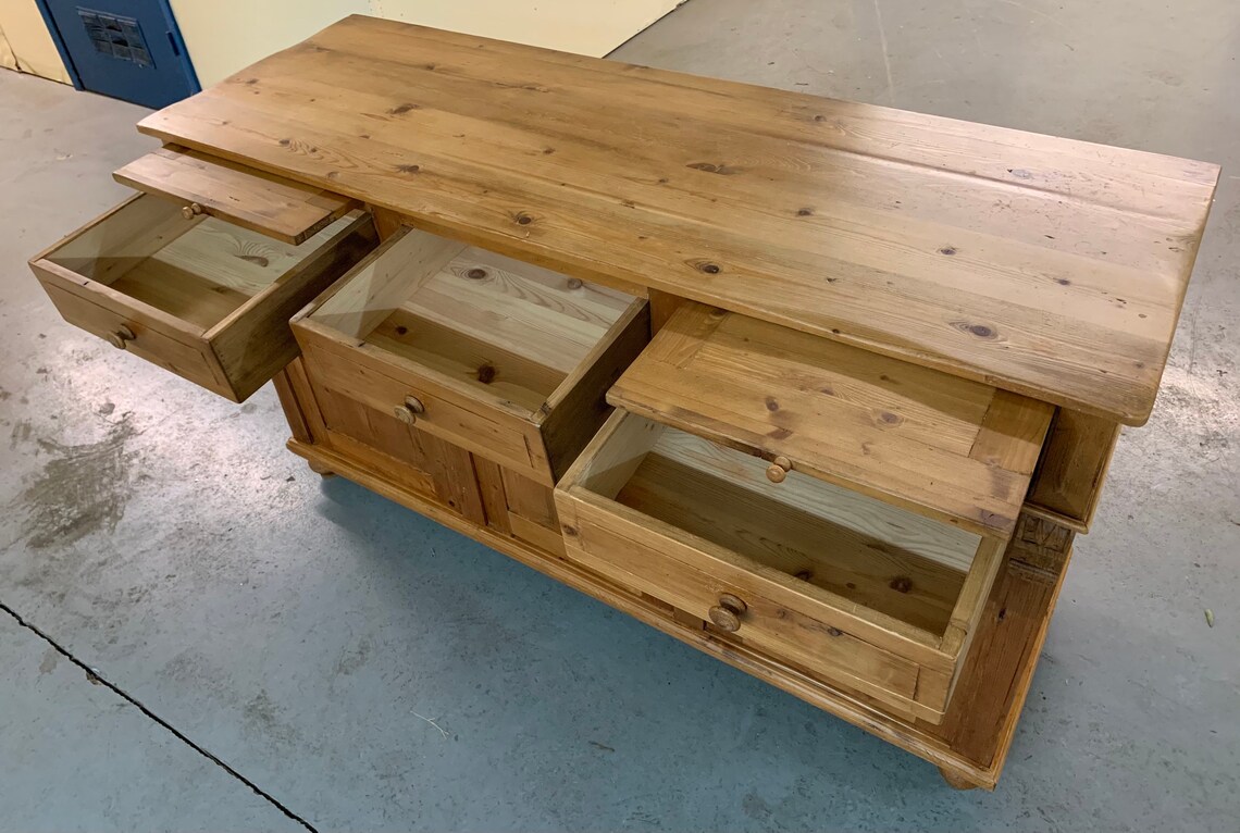 Southern Pine Kitchen Island Server Cabinet Cupboard Counter | Etsy