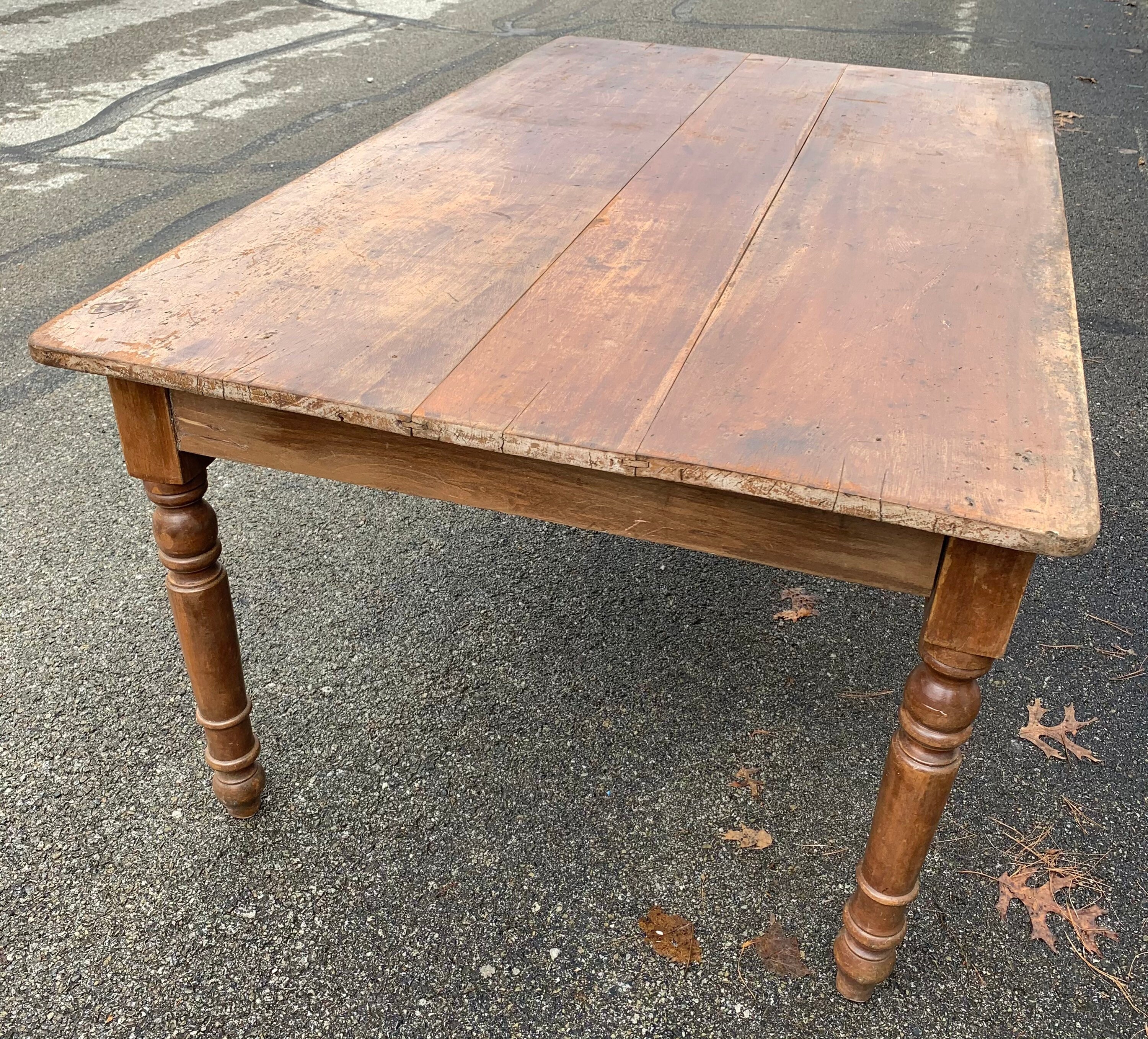 Primitive Pennsylvania Harvest Table in Pine Three Board Top - Etsy