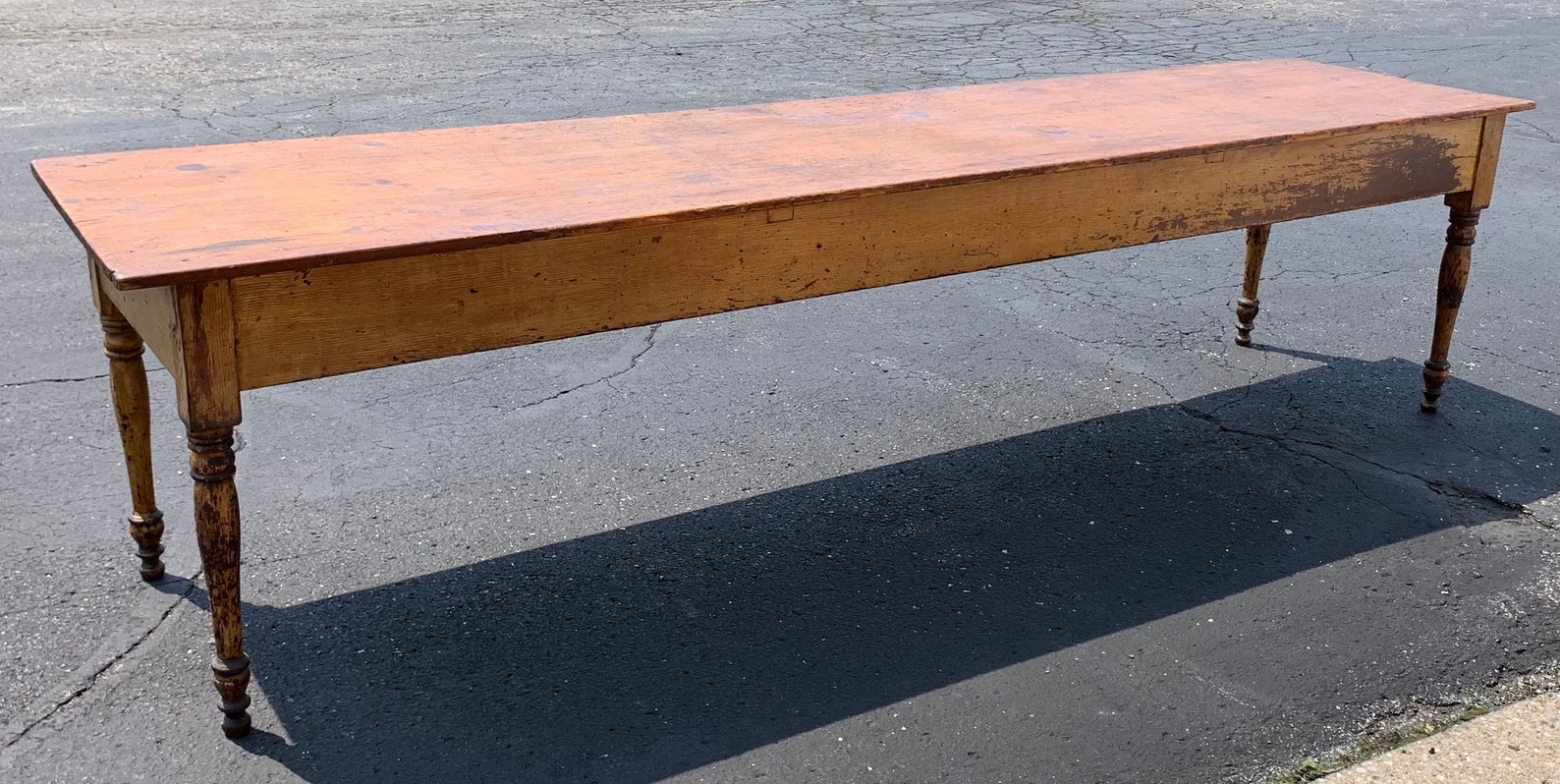 Beautiful Primitive 19th C Texas 10 Foot Harvest Farm Table 120w28 ...