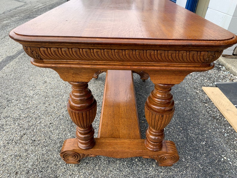 Exquisite Antique Solid Oak Library Table 2 Drawers 30d50w31h - Etsy