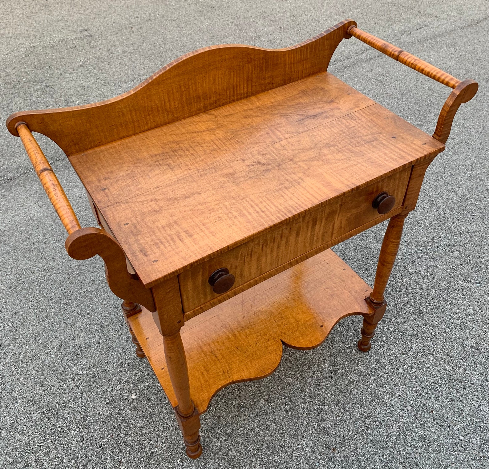 Antique Tiger Maple New England Washstand Dovetailed Drawer - Etsy