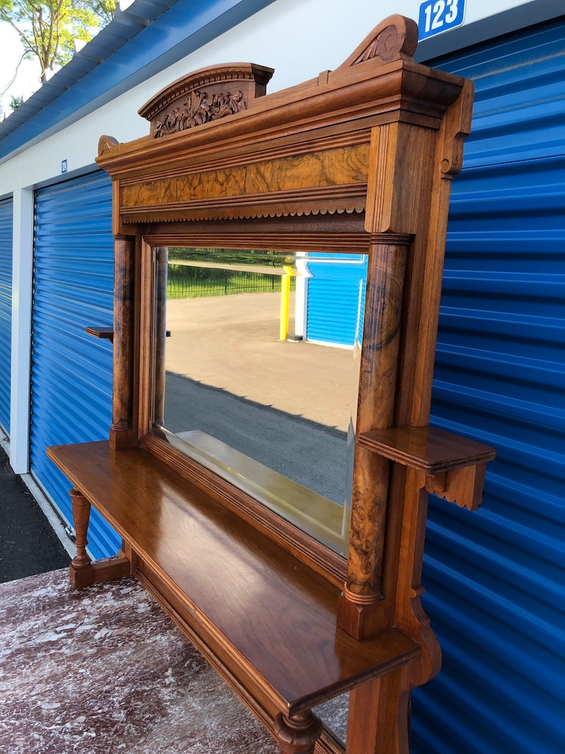 Victorian Walnut Mirrored Marble Top Sideboard Burl Features - Etsy