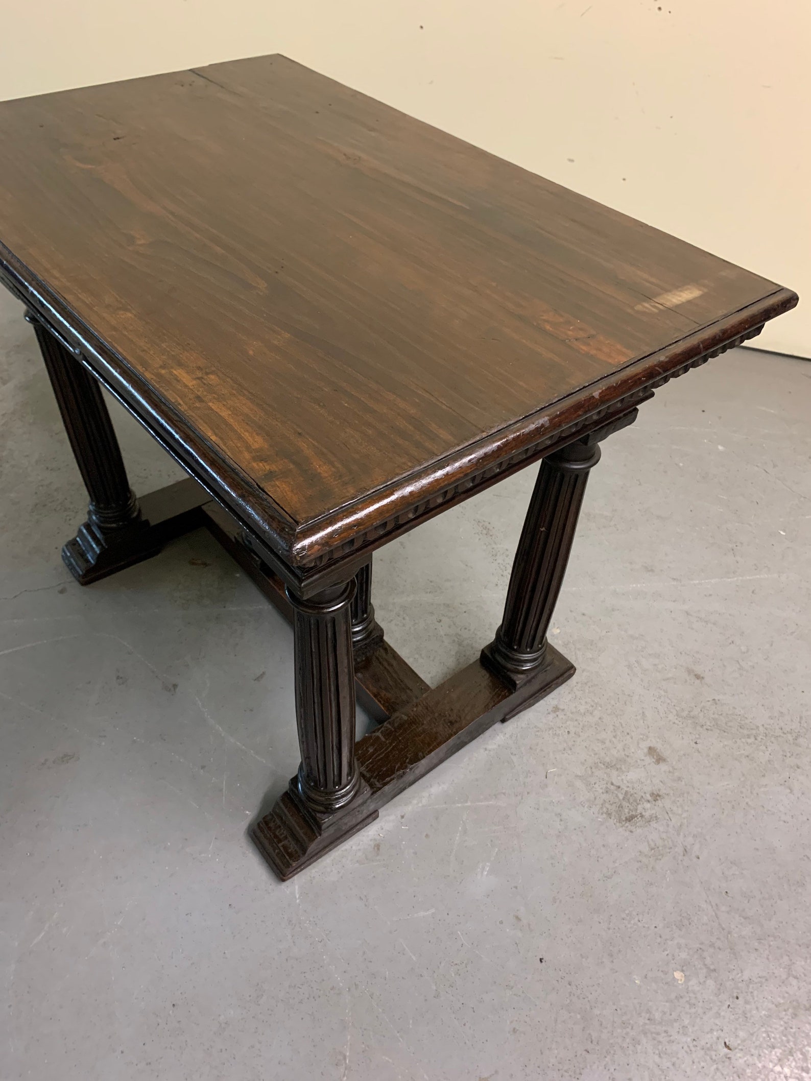 19th C Walnut Italian Side Table 1 Drawer 6 Reeded Column Legs - Etsy