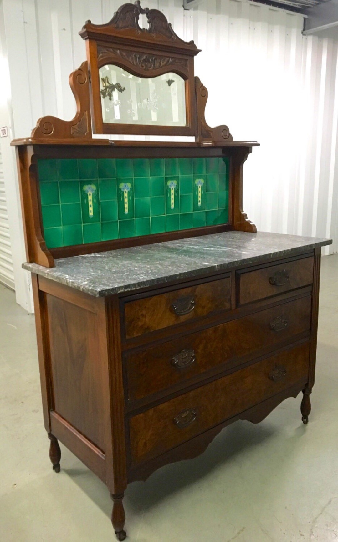 Antique English Mahogany Marble Top Wash Stand 31.5h47h66h42.5w19d ...