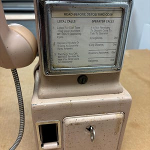 Vintage Payphone With Key 25, 10, 5 Cent Light Peach Color 8W6D18.5H - Etsy