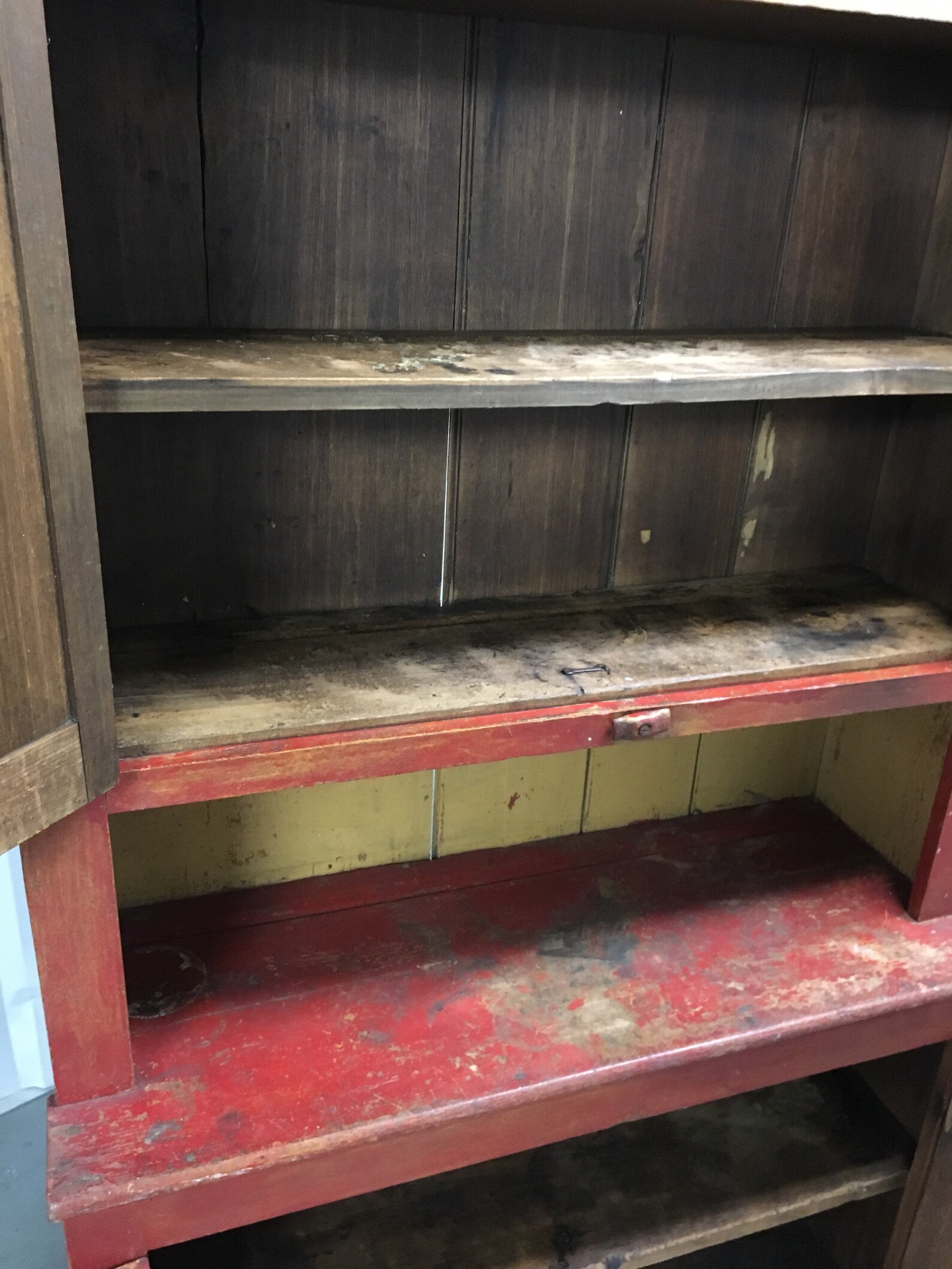 Primitive Red Stepback Kitchen Cupboard One Piece - Etsy