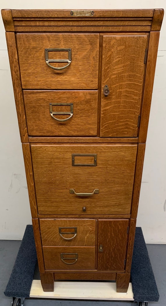 Vintage oak file cabinet store