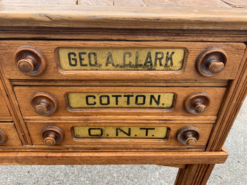 Antique Oak Clarks Country Store Spool Cabinet on Base | Etsy