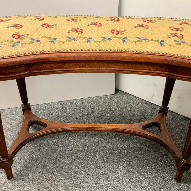Antique Embroidered Bench - Etsy
