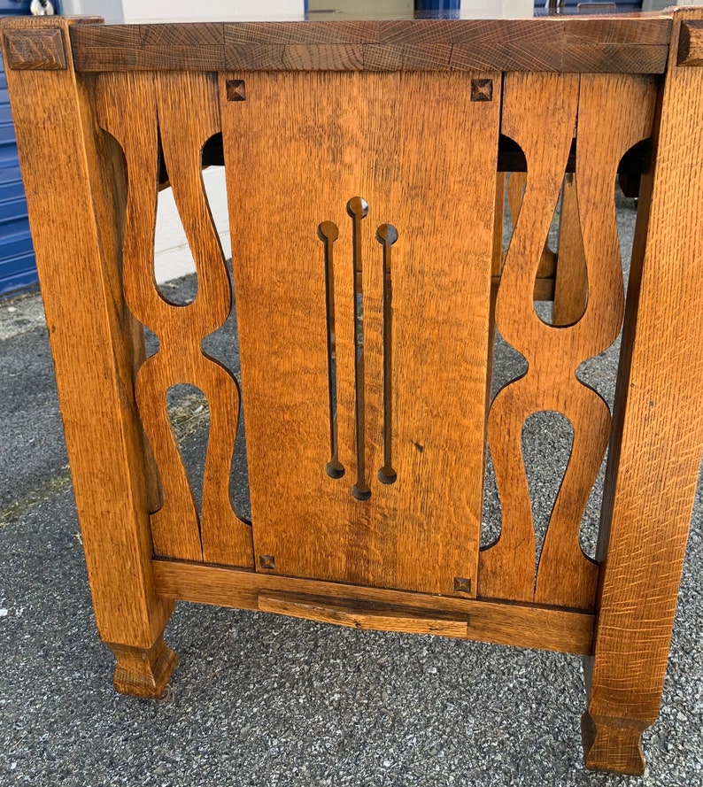 Antique 1900 Mission Oak Arts and Crafts Library Table One - Etsy