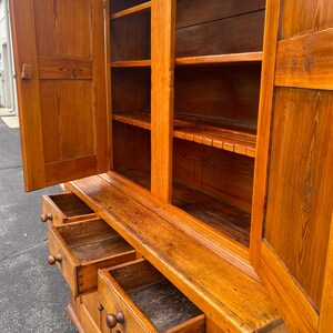 Beautiful Primitive 18th Century Virginia Solid Pine Two Piece Stepback ...