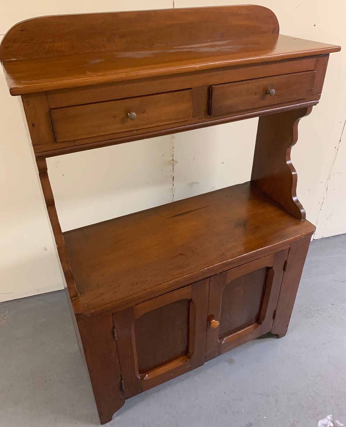 Antique Pine Bucket Bench Crock Cupboard - Etsy