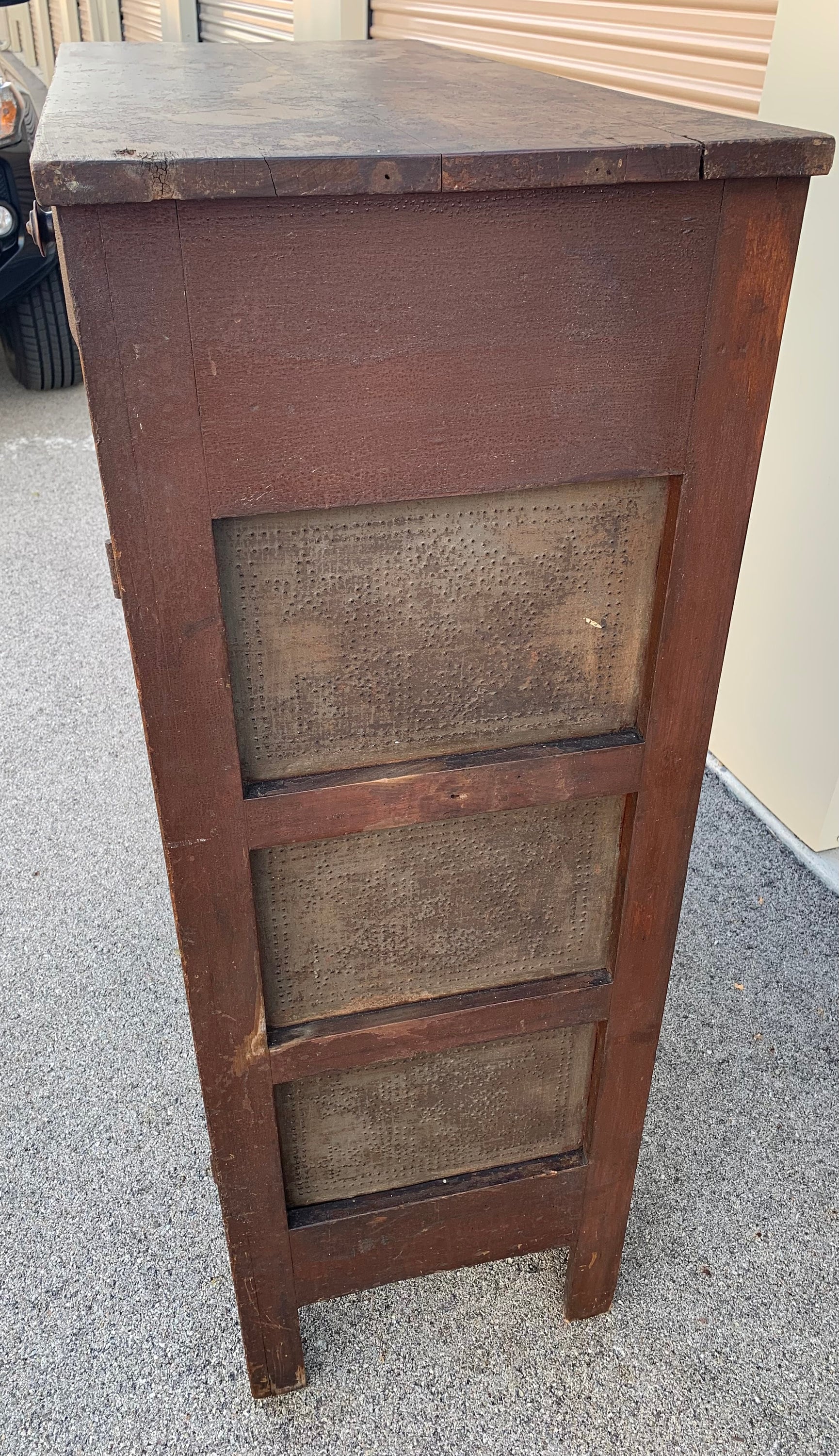 Primitive Original North Carolina Piesafe C1870 Dark Stain 12 Punched ...