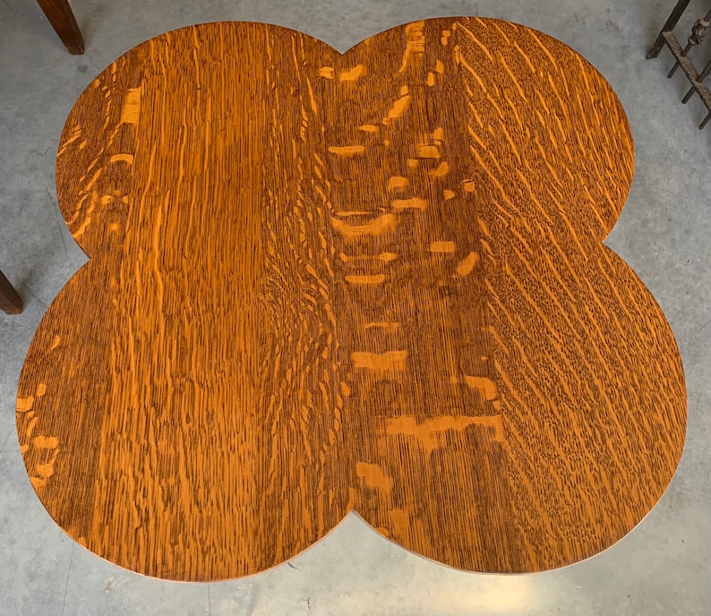 Antique Quartersawn Oak Cloverleaf Parlor Table 23x23x39h - Etsy