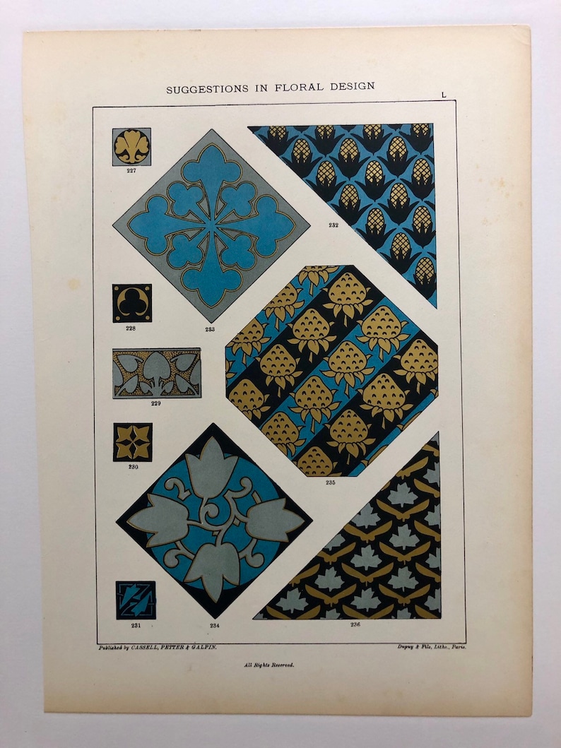 Antique Original 1800's Color Chromolithographs Floral | Etsy