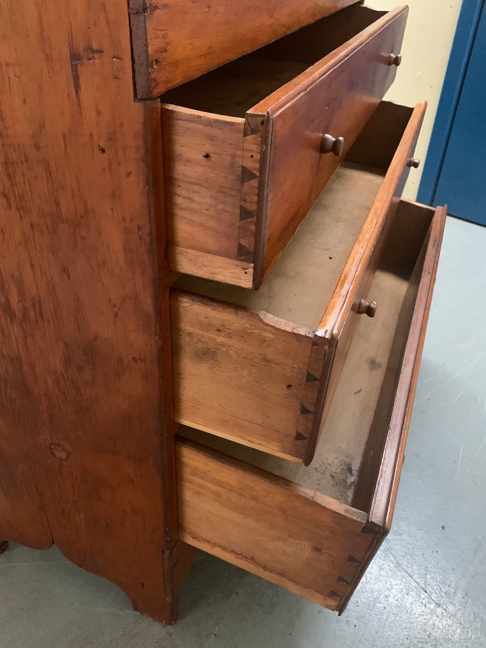 Antique New England 3 Drawer Pine Mule Blanket Chest 3 Board - Etsy