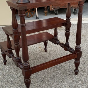 Antique 1860 Virginia Walnut Bed Steps 19.5W20.5D24.5H Shipping is Not ...