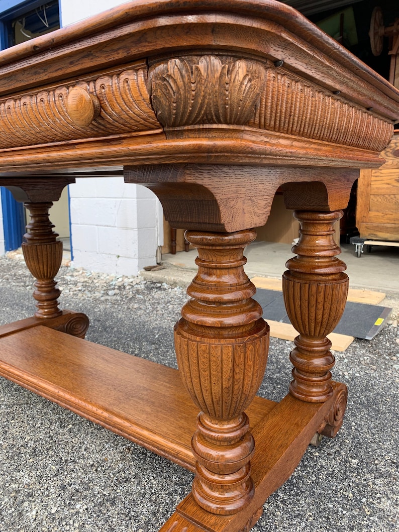 Exquisite Antique Solid Oak Library Table 2 Drawers 30d50w31h - Etsy