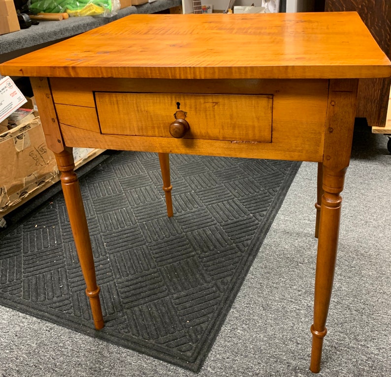 Antique Southern Sheraton Tiger Maple Work Table 26W25D28.5H | Etsy