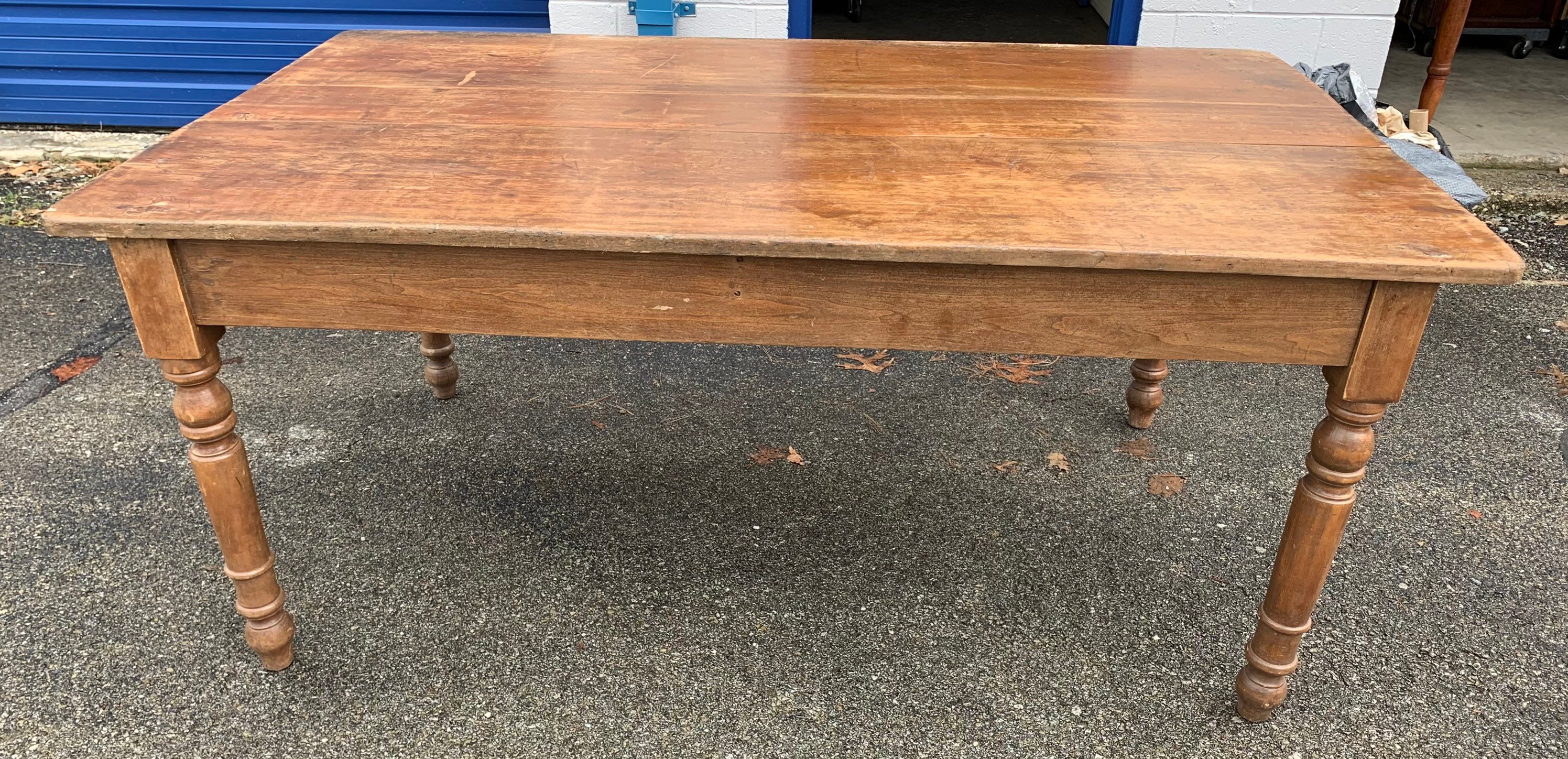 Primitive Pennsylvania Harvest Table in Pine Three Board Top - Etsy