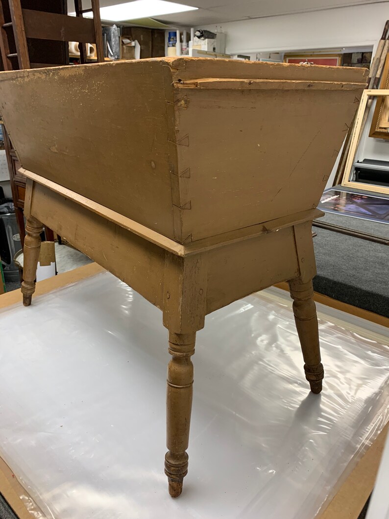 Beautiful Primitive 19th Century Dough Box in Mustard Paint | Etsy