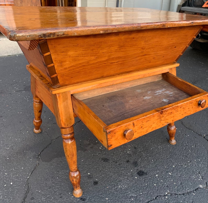 Antique American Southern White Pine Dough Box With Drawer - Etsy