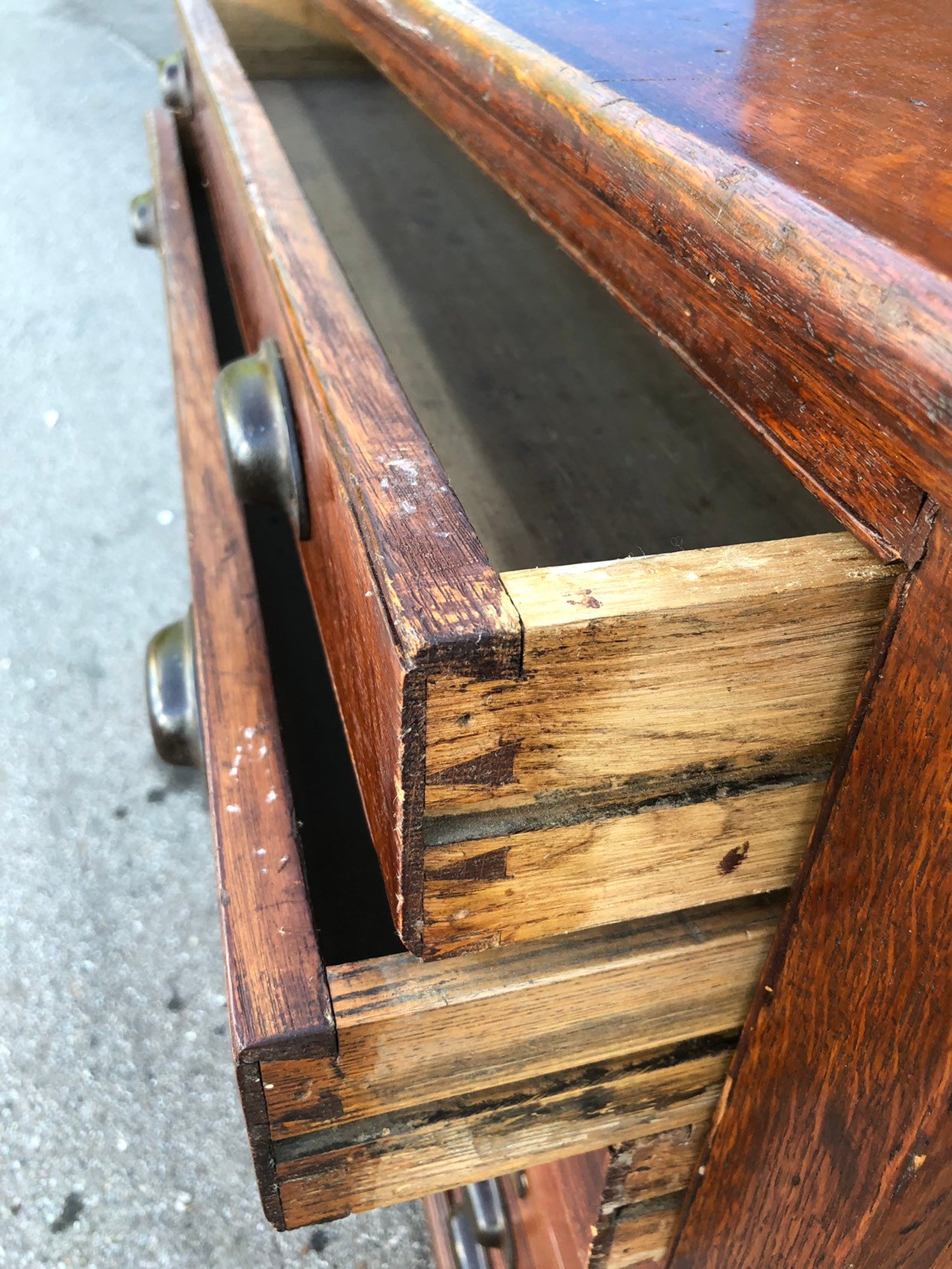 Captains Maritime C. 1900 Oak Paneled Map Flat File Cabinet 38W33D16D30 ...
